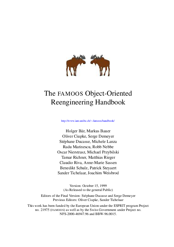 Pdf The Famoos Object Oriented Reengineering Handbook