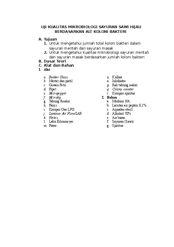 (DOC) Laporan perhitungan alt sayuran