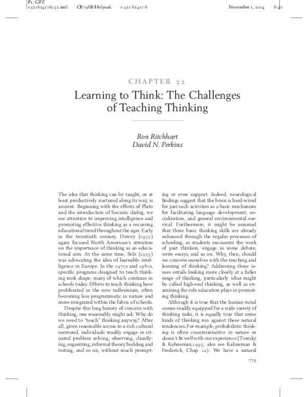 (PDF) Learning to think