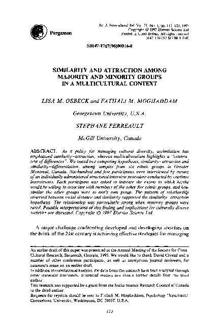 (PDF) Similarity and attraction among majority and minority groups in a ...