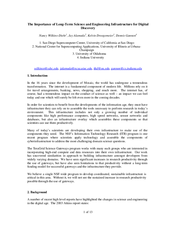 (PDF) The Importance of Long-Term Science and Engineering ...