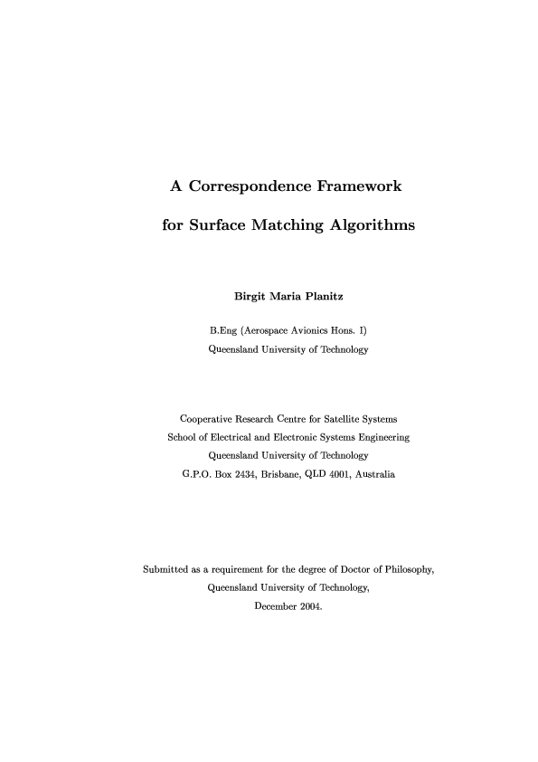 (PDF) The correspondence framework for 3D surface matching algorithms