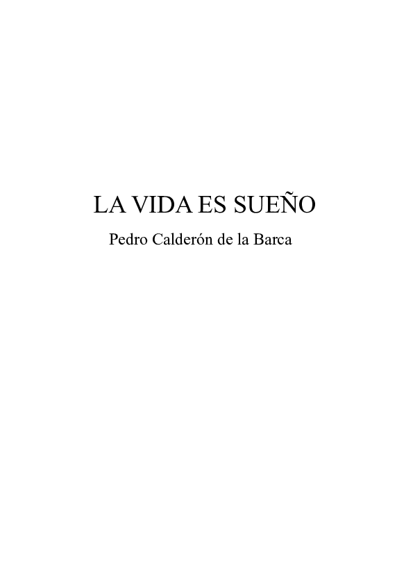 (DOC) La vida es sueno