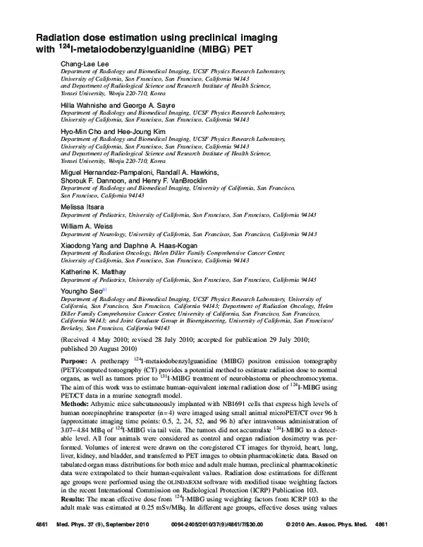 (PDF) Radiation dose estimation using preclinical imaging with [sup 124 ...