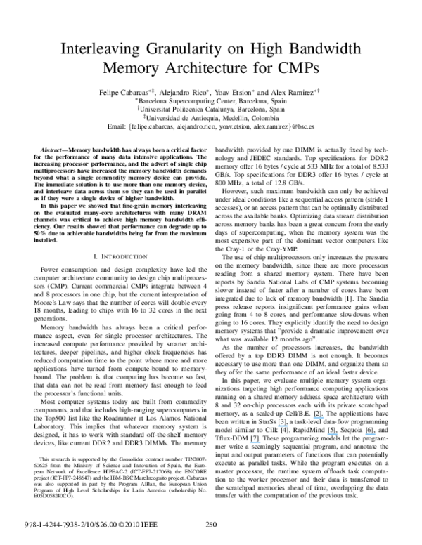 (PDF) Interleaving granularity on high bandwidth memory architecture ...