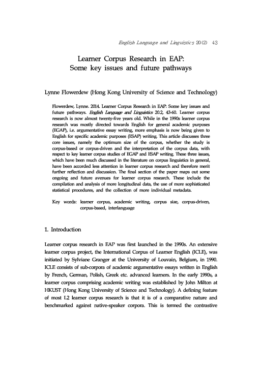 (PDF) Learner corpus research in EAP: some core issues and future pathways