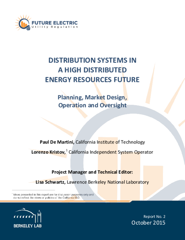 (PDF) Distribution Systems in a High Distributed Energy Resources ...