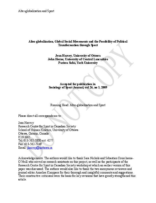 (DOC) Alter-globalization, Global Social Movements and the Possibility ...