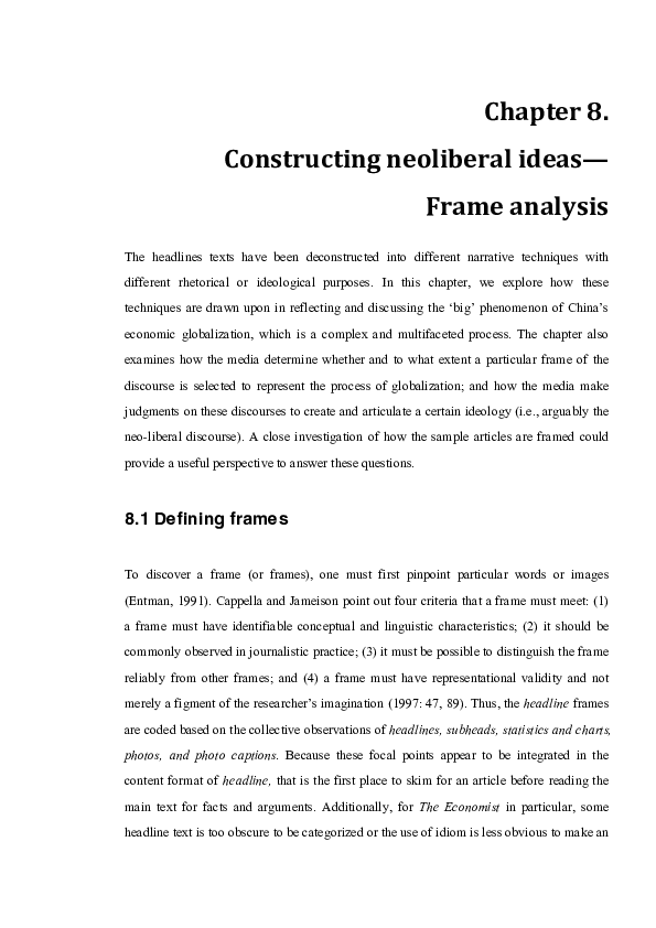 (PDF) Chapter 8. Constructing neoliberal ideas— Frame analysis