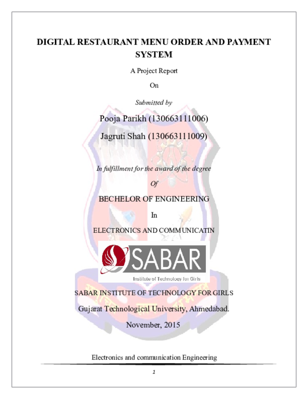 (DOC) digital restaurant menu order and payment system