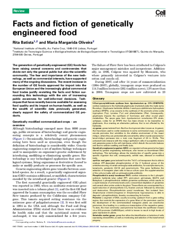(PDF) Facts and fiction of genetically engineered food