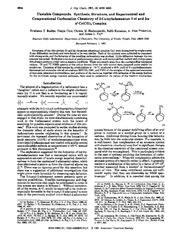 (PDF) Unstable compounds. Synthesis, structure, and experimental and ...