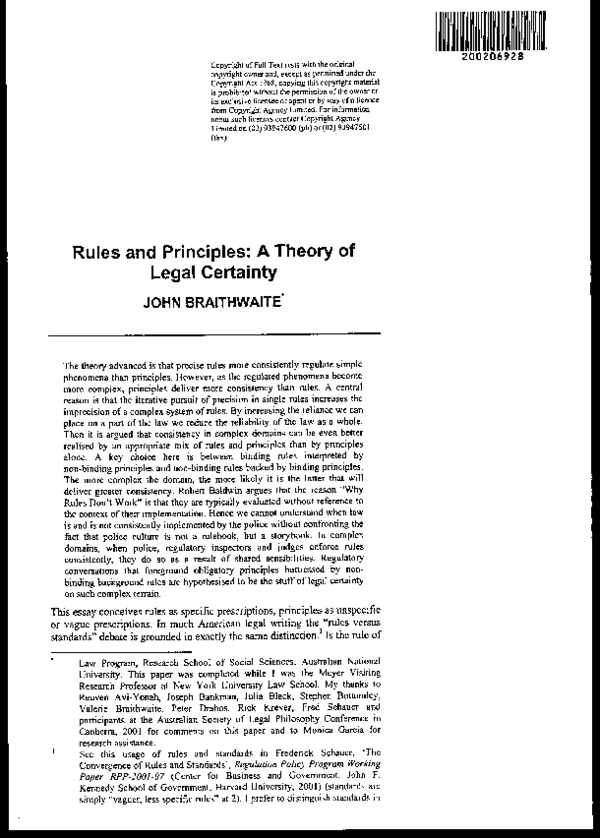 (PDF) Rules and Principles: A Theory of Legal Certainty