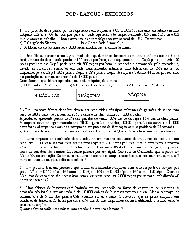 (DOC) Exercícios layout PCP