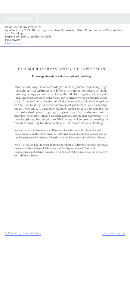 (PDF) DNA Microarrays and Gene Expression