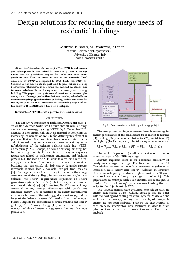 (PDF) Design solutions for reducing the energy needs of residential ...