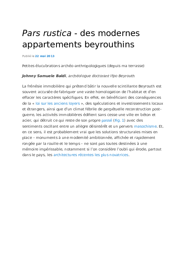 (DOC) Pars rustica - des modernes appartements beyrouthins Publié le 22 ...