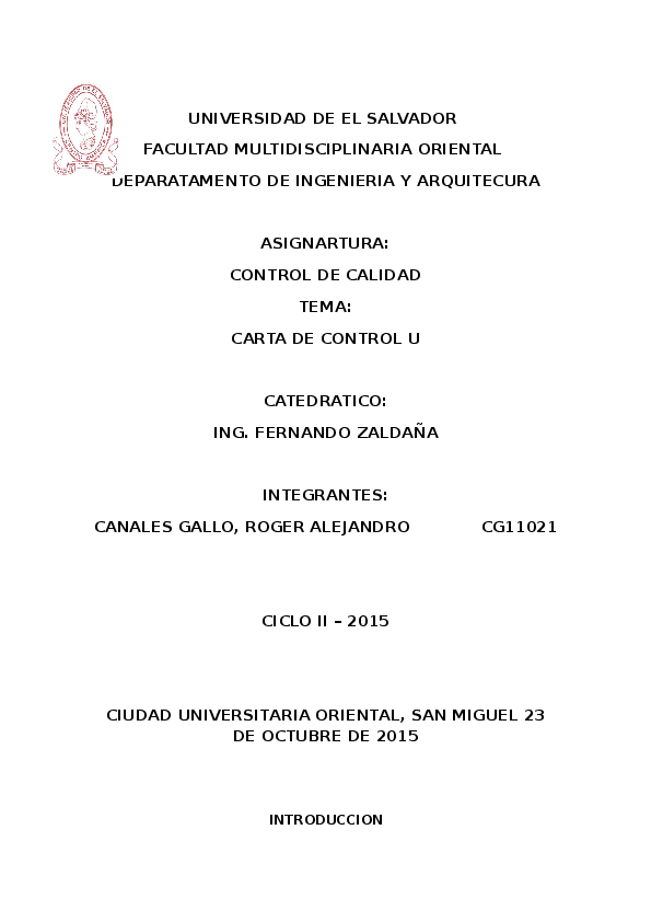 (DOC) Control de calidad carta u