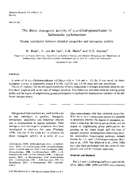 (PDF) The direct mutagenic activity of α,ω-dihalogenoalkanes in ...
