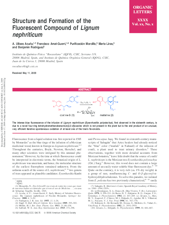 (PDF) Structure and Formation of the Fluorescent Compound of Lignum ...