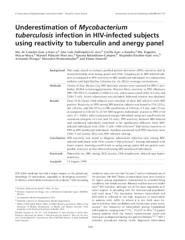 (PDF) A Paired Comparison of Tuberculin Skin Test Results in Children ...