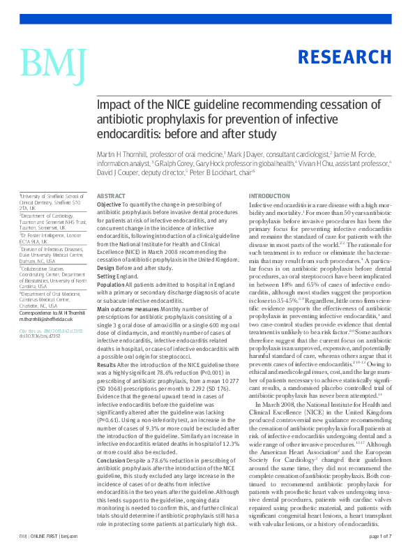 (PDF) Impact of the NICE guideline recommending cessation of antibiotic ...