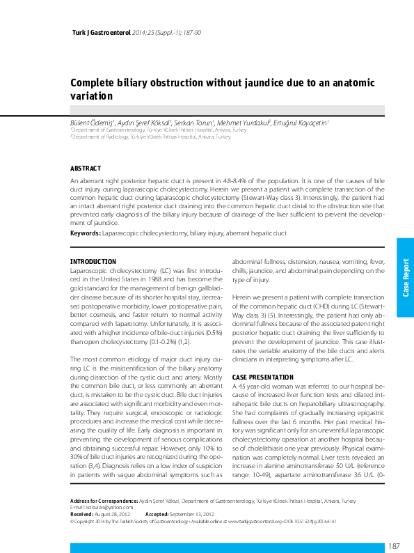 (PDF) Biliary Obstruction Without Jaundice: A Case Study