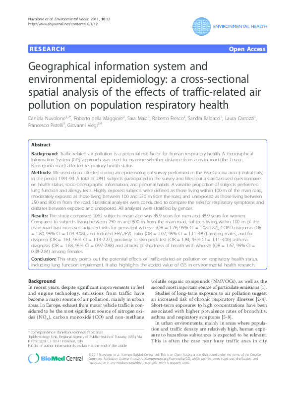 (PDF) Geographical information system and environmental epidemiology: a ...