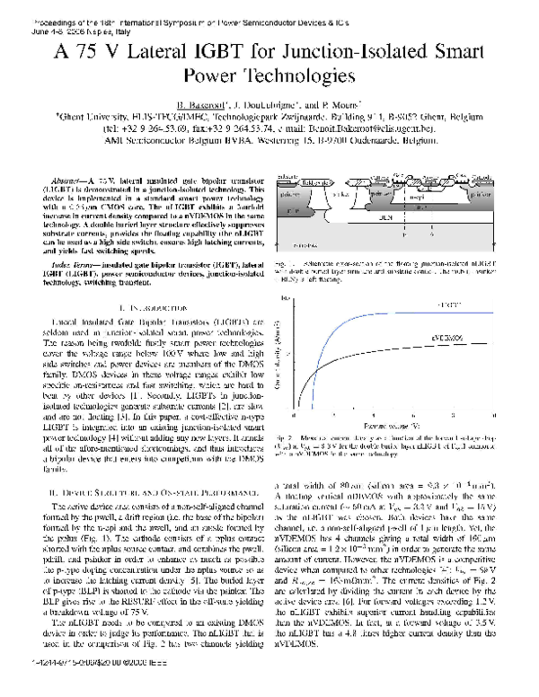 (PDF) A 75 V Lateral IGBT for Junction-Isolated Smart Power Technologies
