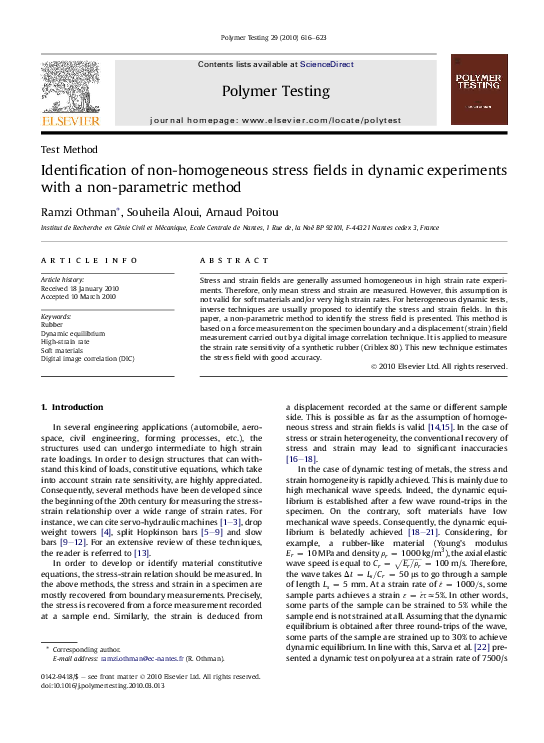 (PDF) Identification of non-homogeneous stress fields in dynamic ...