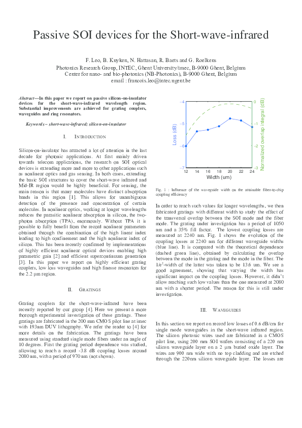 (PDF) Passive SOI devices for the Short-wave-infrared