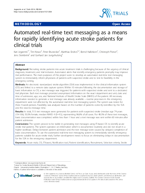 (PDF) Automated real-time text messaging as a means for rapidly ...