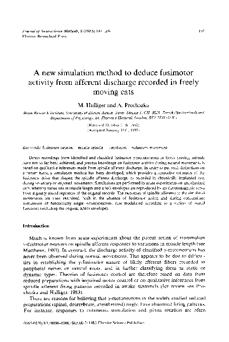 (PDF) A new simulation method to deduce fusimotor activity from ...