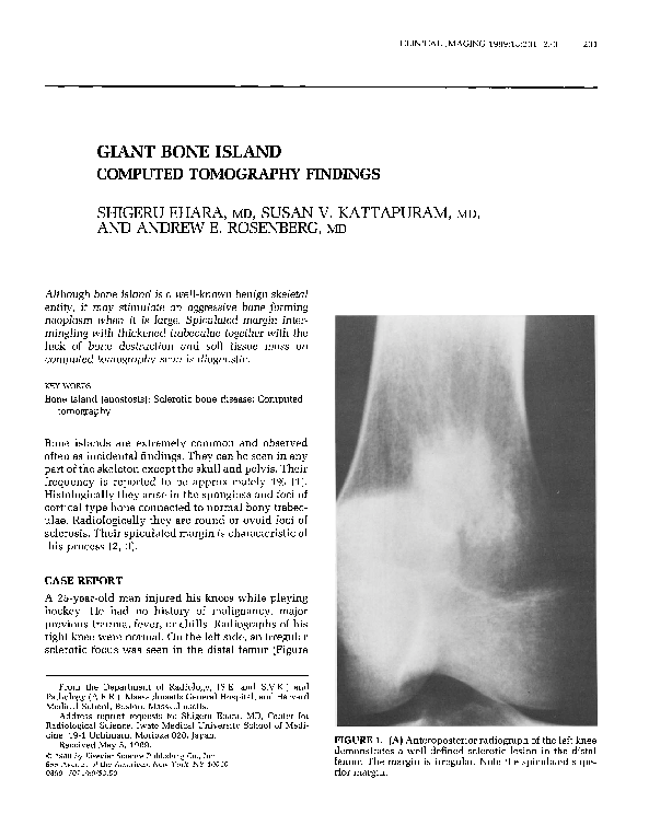 (PDF) Giant bone island computed tomography findings