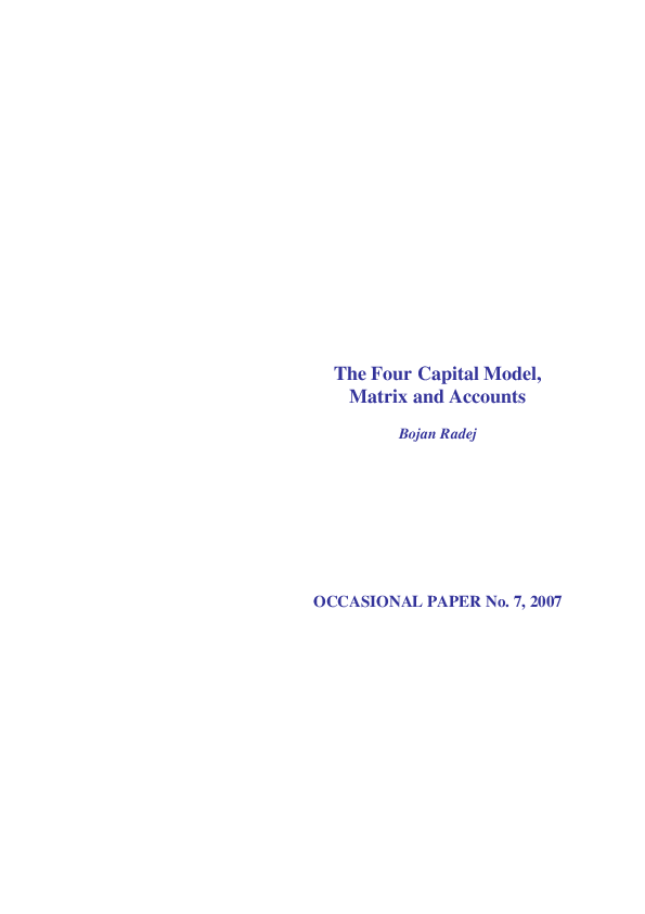 (PDF) The Four Capital Model, Matrix and Accounts