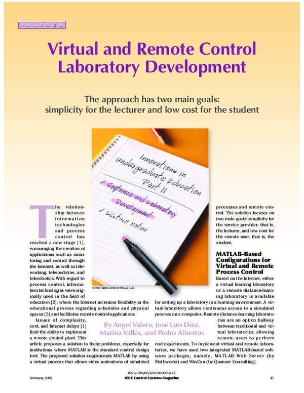 (PDF) Virtual and remote control laboratory development