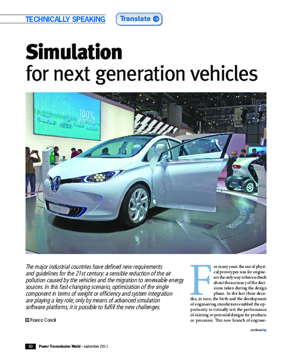 (PDF) Simulation for next generation vehicles