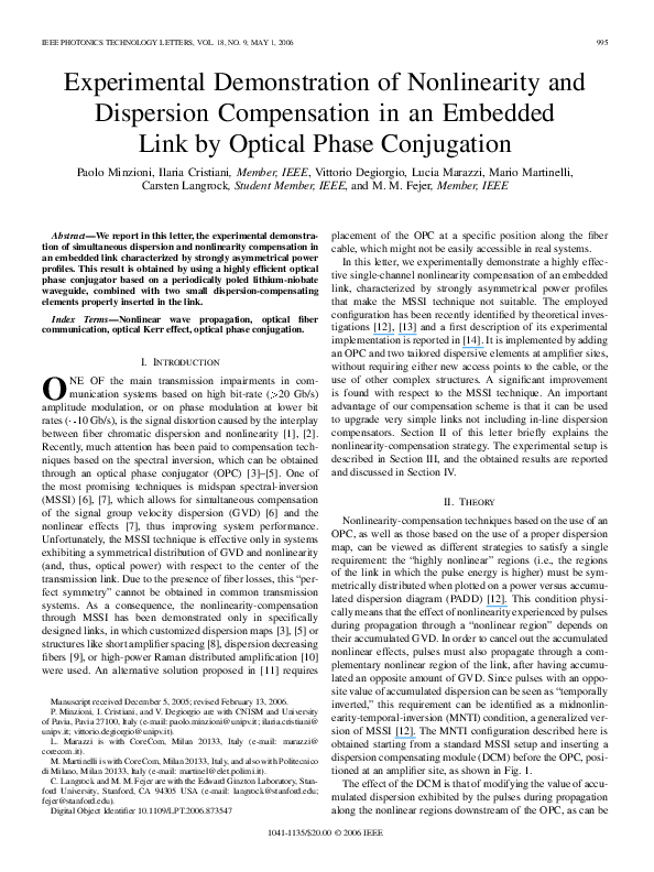 (PDF) Temperature-independent fiber-based optical phase conjugation ...