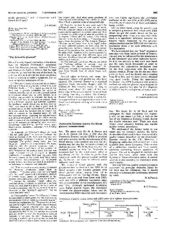 (PDF) Dextrostix-Eyetone system for blood glucose measurement | Michael ...