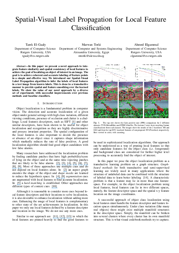 (PDF) Spatial-Visual Label Propagation for Local Feature Classification