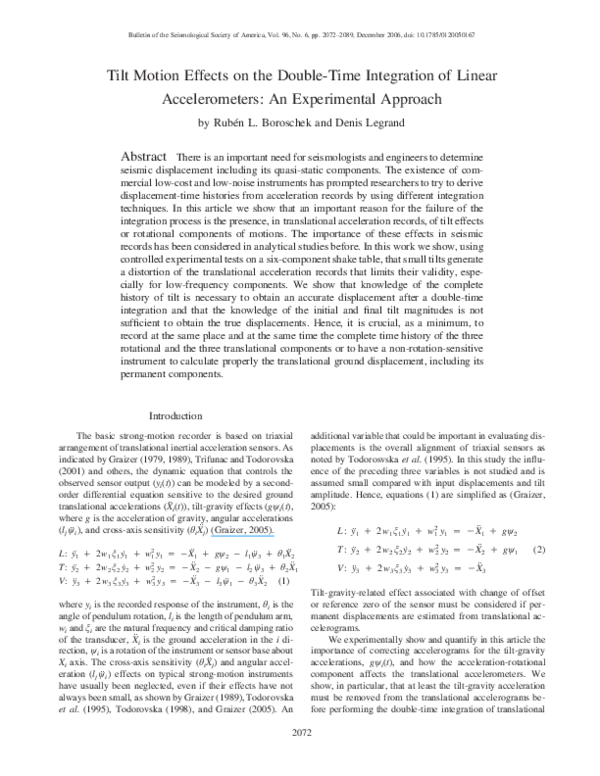 (PDF) Tilt Motion Effects on the Double-Time Integration of Linear ...