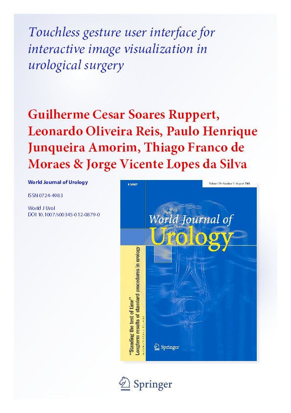 Pdf Touchless Gesture User Interface For Interactive Image Visualization In Urological Surgery