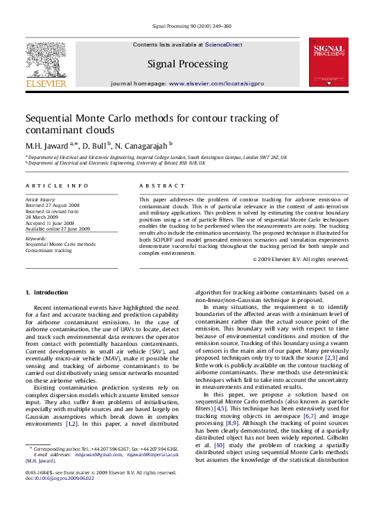 Pdf Sequential Monte Carlo Methods For Contour Tracking Of