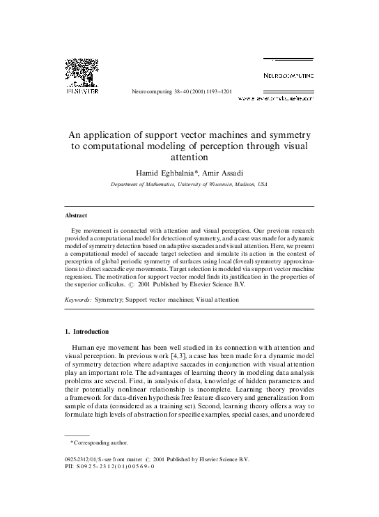 (PDF) An application of support vector machines and symmetry to computational modeling of ...