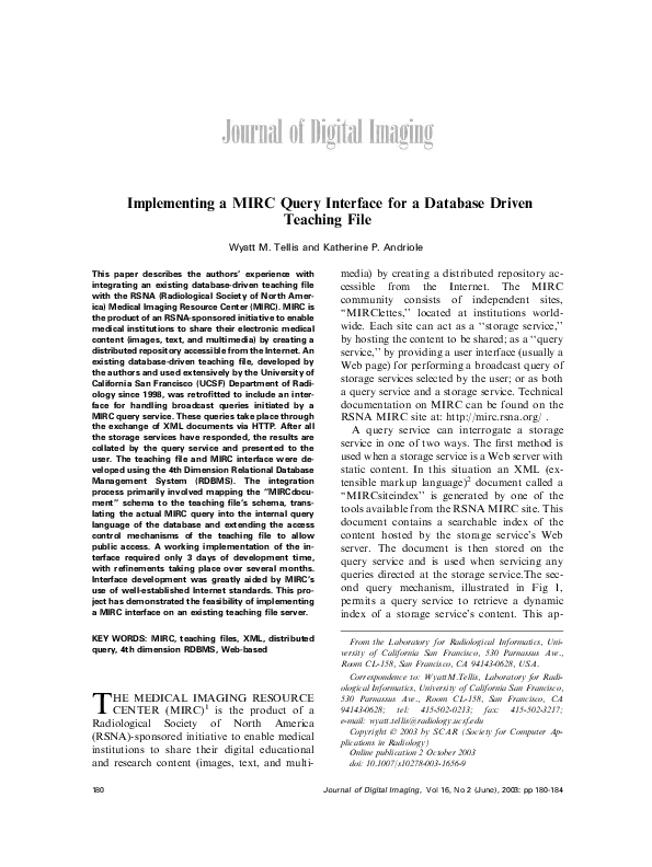 (PDF) Implementing a MIRC Query Interface for a Database Driven ...