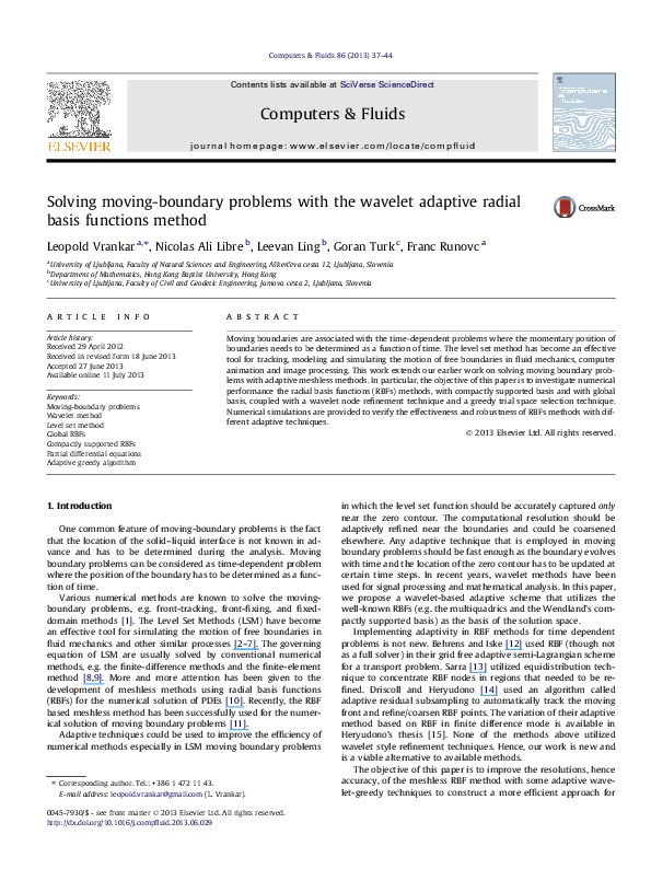 Pdf Wavelet Adaptive Rbfs For Moving Boundary Problems 