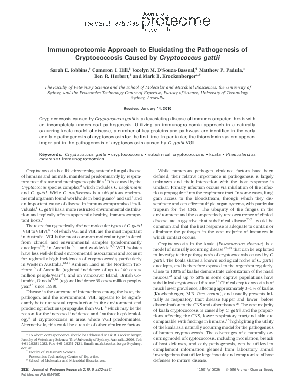 (PDF) Immunoproteomic Approach to Elucidating the Pathogenesis of ...