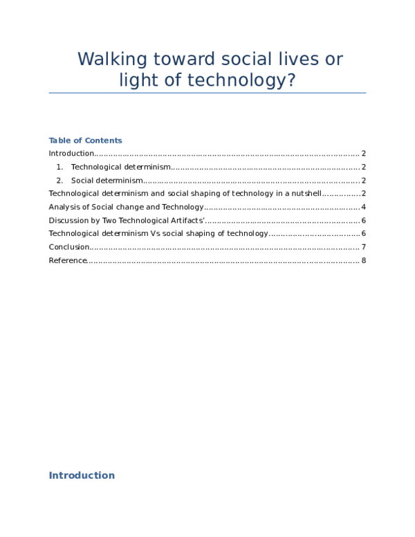 (DOC) Sociology of Technology