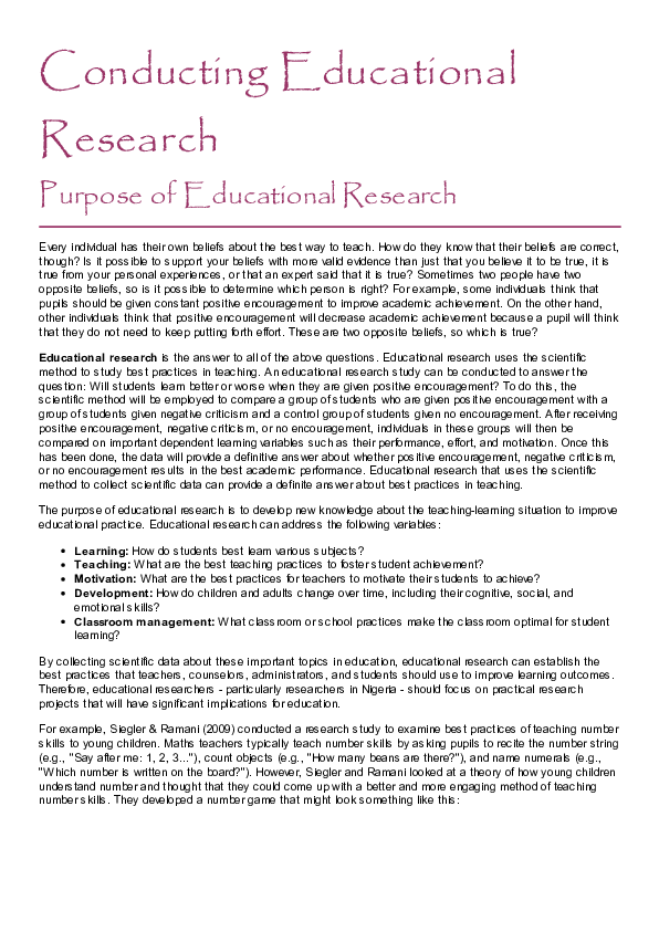 (PDF) Educational Research