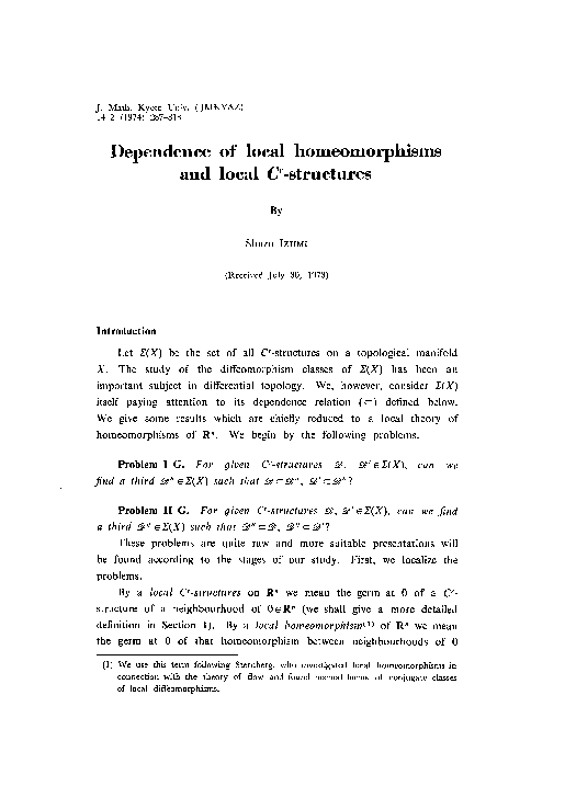 Pdf Dependence Of Local Homeomorphisms And Local Cr Structures